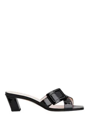 ROGER VIVIER Belle Vivier Patent Leather Mules - Black