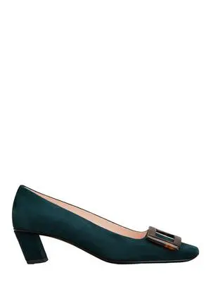 ROGER VIVIER Belle Vivier Suede Pumps - Green