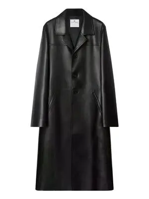 COURREGES Leather Coat - Black