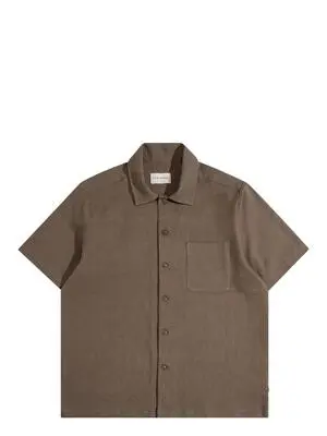 FAR AFIELD Busey Micro-dobby Shirt - Brown