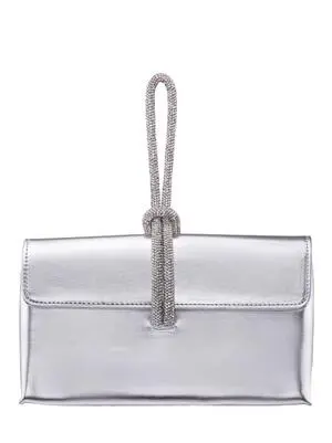 Nina Kaylee Metallic Faux Leather Clutch - Silver