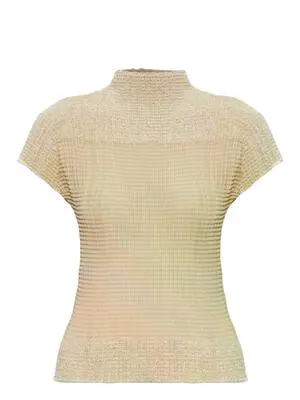 Issey Miyake Pleated Short-sleeve T-shirt - Neutrals