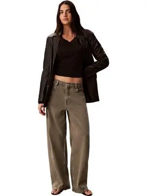 Calvin Klein Twisted Seam Low Rise Baggy Jeans - Faded Olive