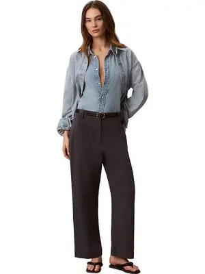 Calvin Klein Tailored Wide Leg Pants - Ebony