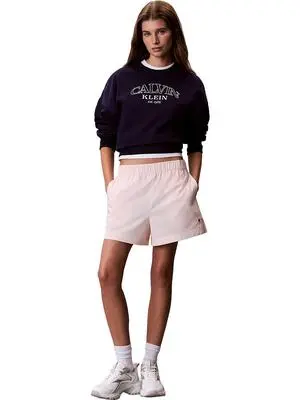 Calvin Klein Cotton Poplin Pull-on Shorts - Mangano Calcite