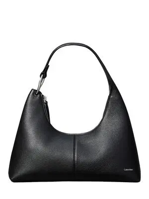 Calvin Klein Slouchy Leather Shoulder Bag - Black