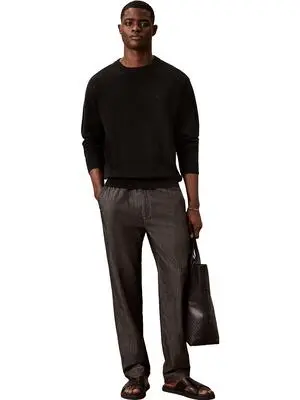 Calvin Klein Straight Chambray Pull-on Pants - Black