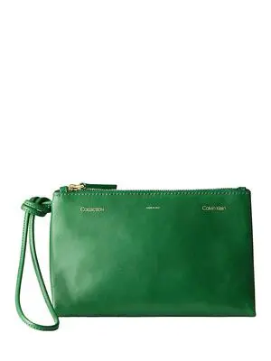 Calvin Klein Calvin Klein Essential Pouch In Soft Calf Leather Fern