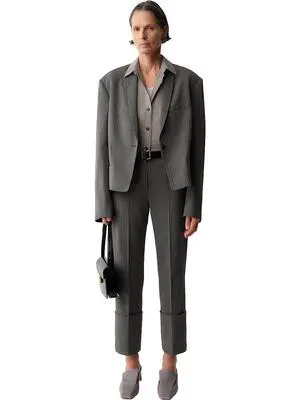Calvin Klein Eva Pinstriped Tailored Pants - Beluga