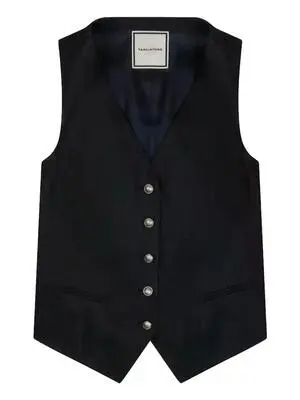 Tagliatore Denim Texture Waistcoat - Blue