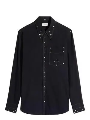 LEMAIRE Fitted Shirt With Stud Embellishments - Black