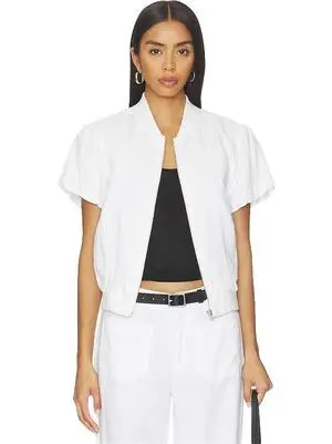 Sanctuary Everly Linen Bomber Top - White