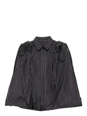 Sacai Pinstripe Ruffled Blouse - Blue