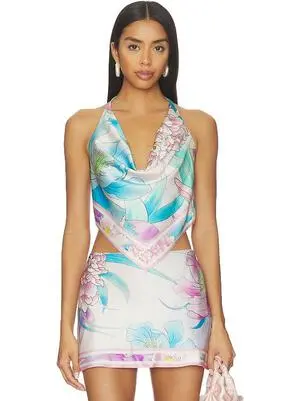 Retrofete Jacky Top With Halterneck Styling - Beija Flor Rosa