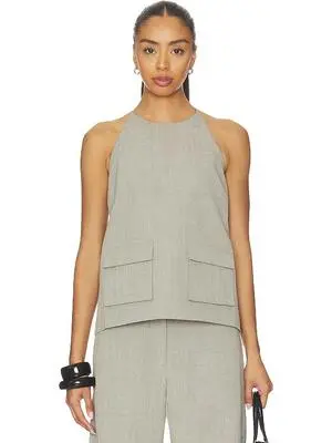 ST. AGNI Utility Backless Top - Pebble Melange