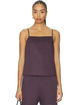 LESET Yoko Tie Back Top - Malbec