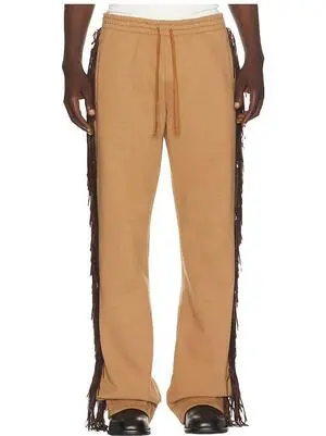 AUSTIN POST Fringed Straight Cut Pant - Coyote