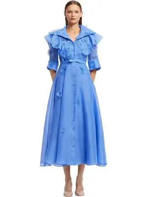LEO LIN Leo Lin Anya Petal Midi Dress Azure