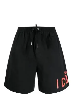 Dsquared2 Logo Print Swim Shorts - Black
