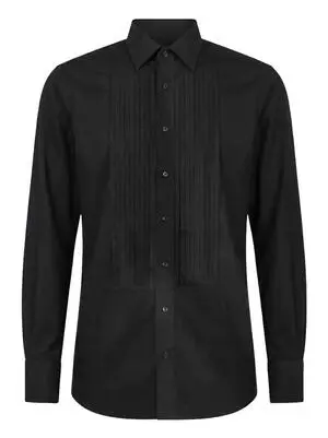 TOM FORD Pleated-bib Shirt - Black