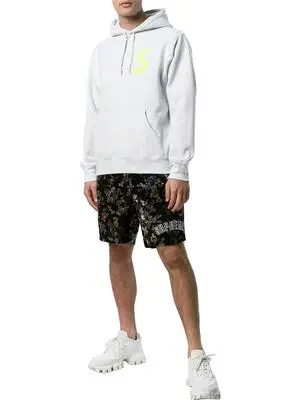 Supreme Floral Print Velour Shorts - Black