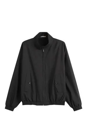 Auralee Tropical Wool Zip Blouson Jacket - Top Charcoal