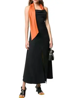 ELLERY Silk Scarf Detail Top - Black