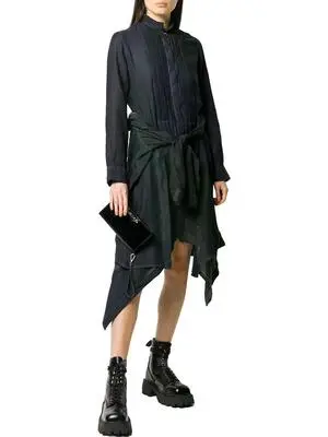 DIESEL® Pleated Detail Denim Dress - Blue