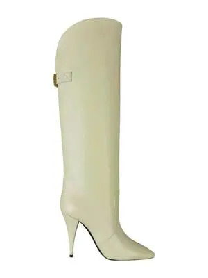 Saint Laurent Harper Leather Boots - Neutrals