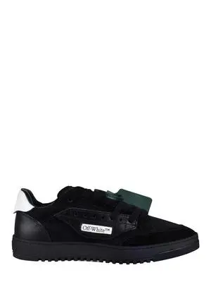 Off-White Leather Suede Sneakers - Black