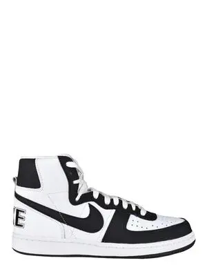 Comme Des Garçons X Nike High-top Swoosh Logo Sneakers - White