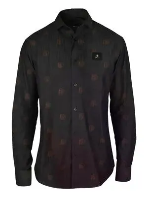 Philipp Plein Striped Skull-print Shirt - Grey