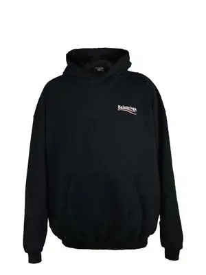 Balenciaga Embroidered Hoodie - Black