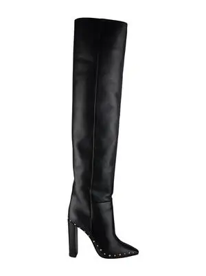 Saint Laurent Pointed-toe Leather Boots - Black