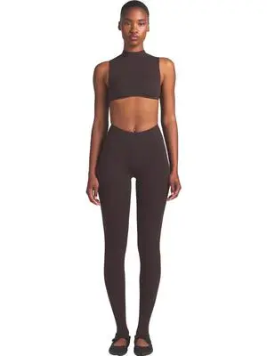 SKIMS Mock Neck Bra Top | Deep Neutral | | Nike Studio Stretch - Dark Roast