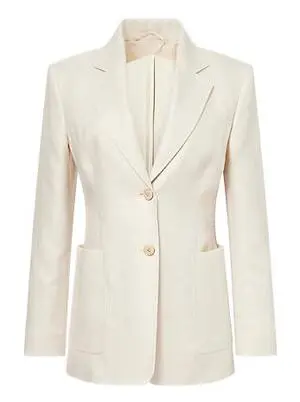 Max Mara Peak Lapel Linen Blazer - Beige