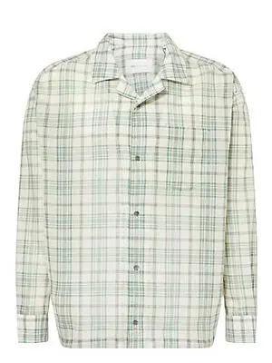 AMI Paris Boxy Check Cotton-blend Shirt - Blanc Creme