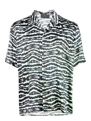 Philipp Plein Tie-dye Print Bowling Shirt - Black