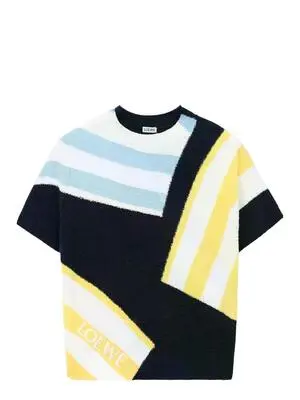 Loewe Striped Details Knitted T-shirt - Blue
