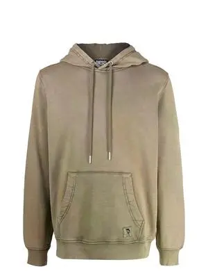 DIESEL® Garment-dyed Logo Patch Hoodie - Green