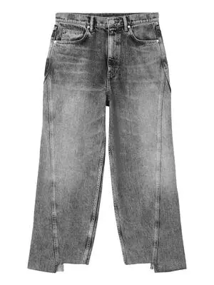ALLSAINTS Fox Asymmetrical Wide-leg Jeans - Black