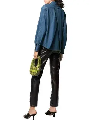 DIESEL® Long-sleeve Denim Shirt With Draped Detailing - Blue