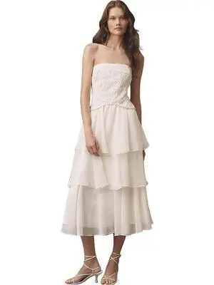 knee length dresses for ladies Elora Lace Midi Dress