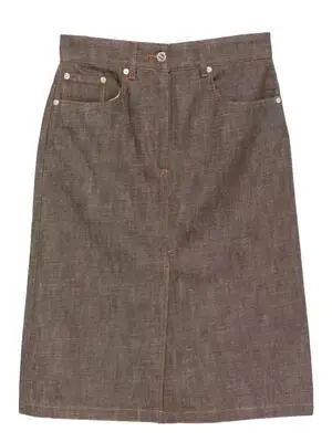 A.p.c. Contrast-stitch Five-pocket Skirt - Brown
