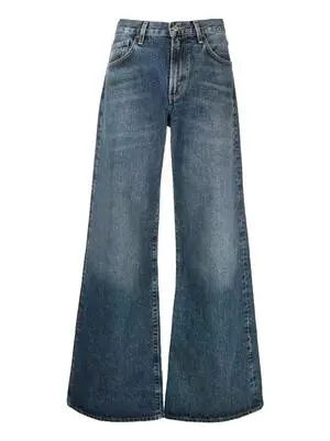 AGOLDE Clara Organic-cotton Flared Jeans - Blue