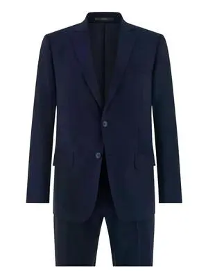 Boggi Milano Pinstripe Flap Pocket Suit - Blue
