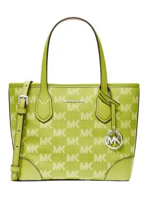 Michael Kors Eva Extra-small Logo Jacquard Convertible Tote Bag - Green