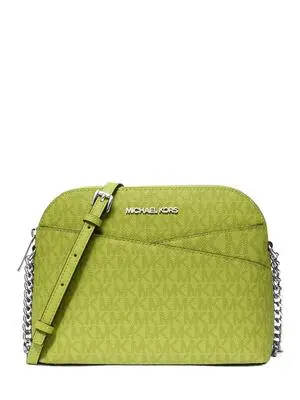 Michael Kors Jet Set Travel Medium Logo Dome Crossbody Bag - Green