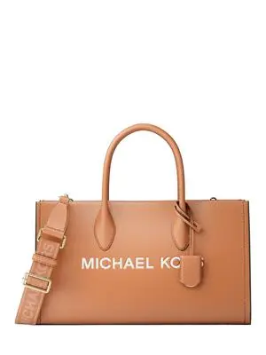 Michael Kors Michael Kors Mirella Medium Pebbled Leather Satchel Brown