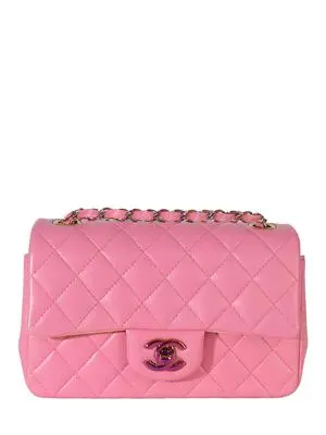 CHANEL Chanel Quilted Lambskin Mini Rectangular Flap Bag